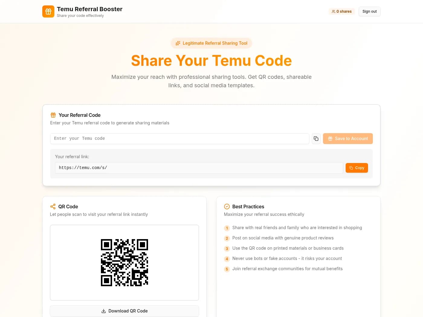 Temu Referral Booster Tool