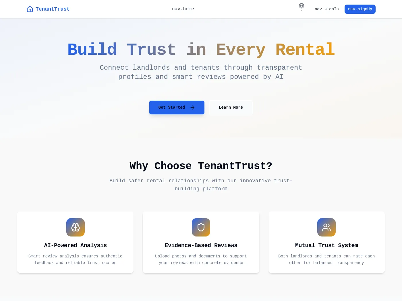 TenantTrust | ثقة المستأجر - Trusted AI-Driven Tenant & Landlord Platform