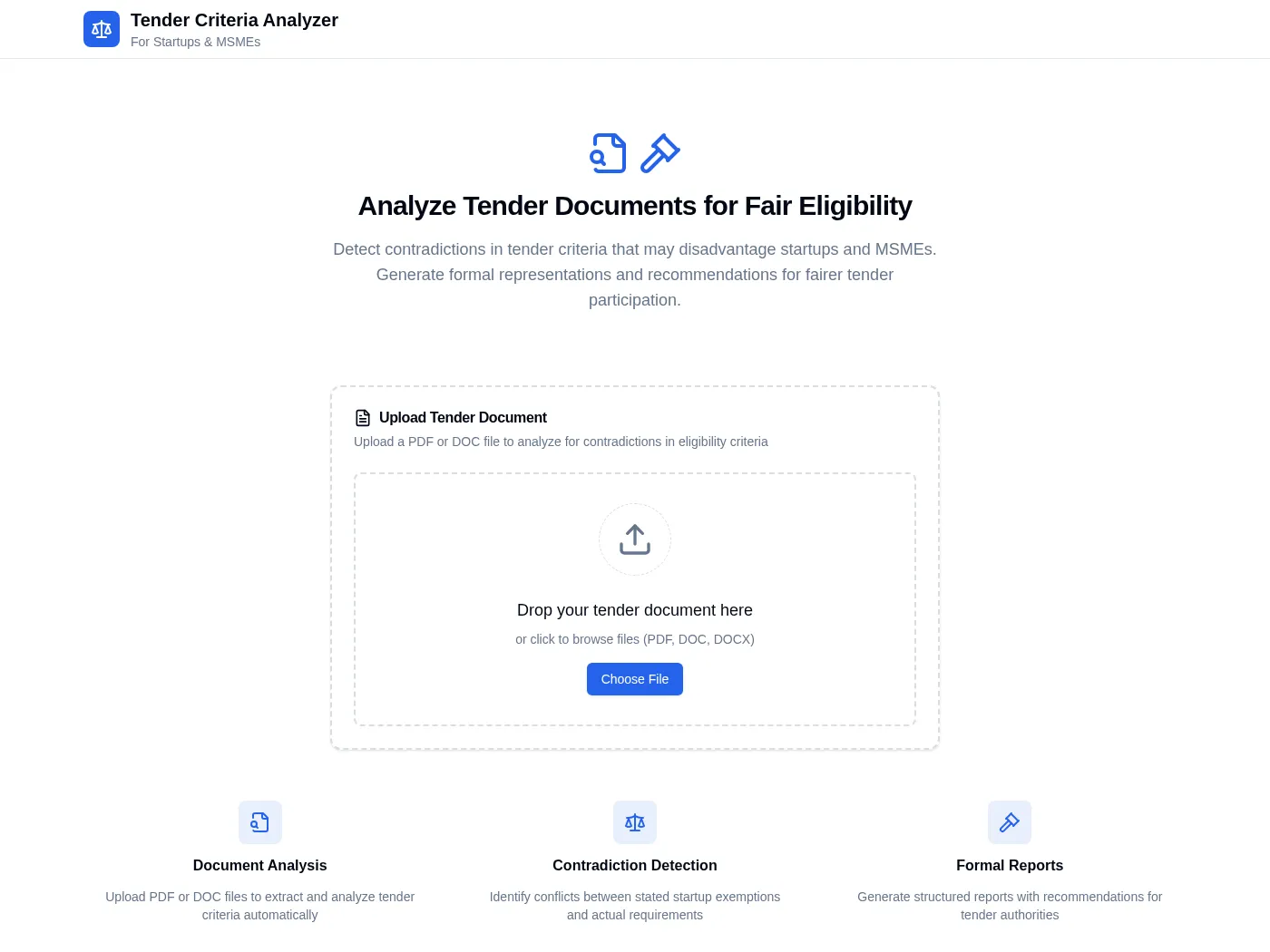 Startup-Friendly Tender Criteria Analysis Tool