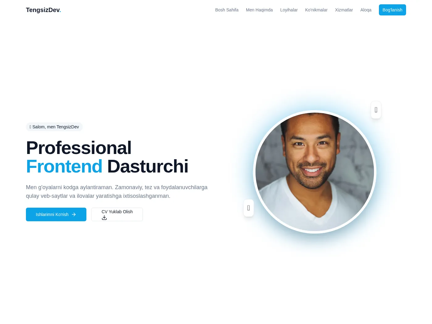 TengsizDev Personal Portfolio & Services Website