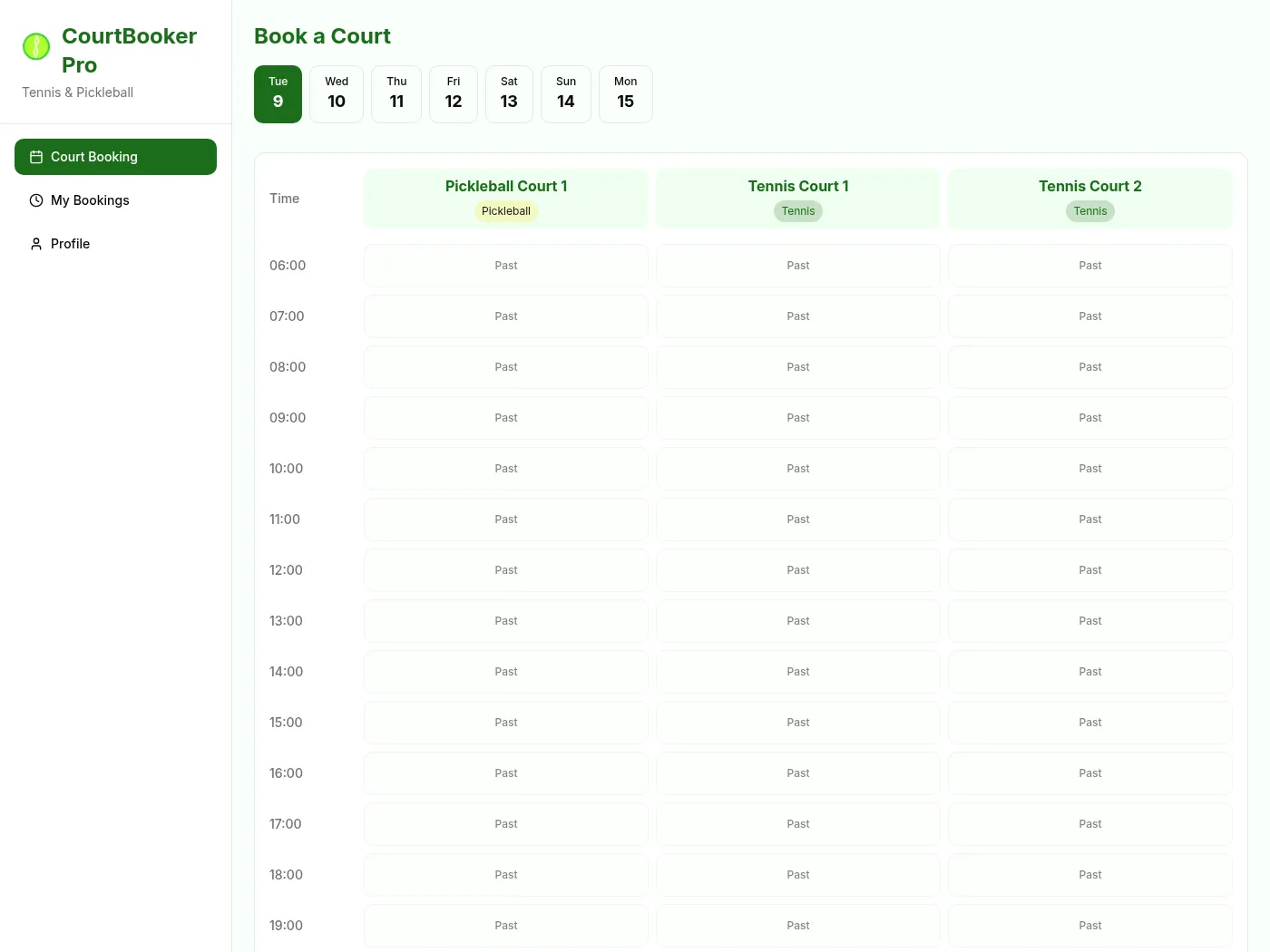 Tennis and Pickleball Court Booking System for Clubs