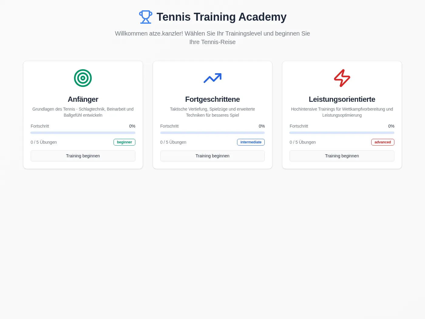 Intelligente Tennis-Trainings-App für alle Leistungsstufen