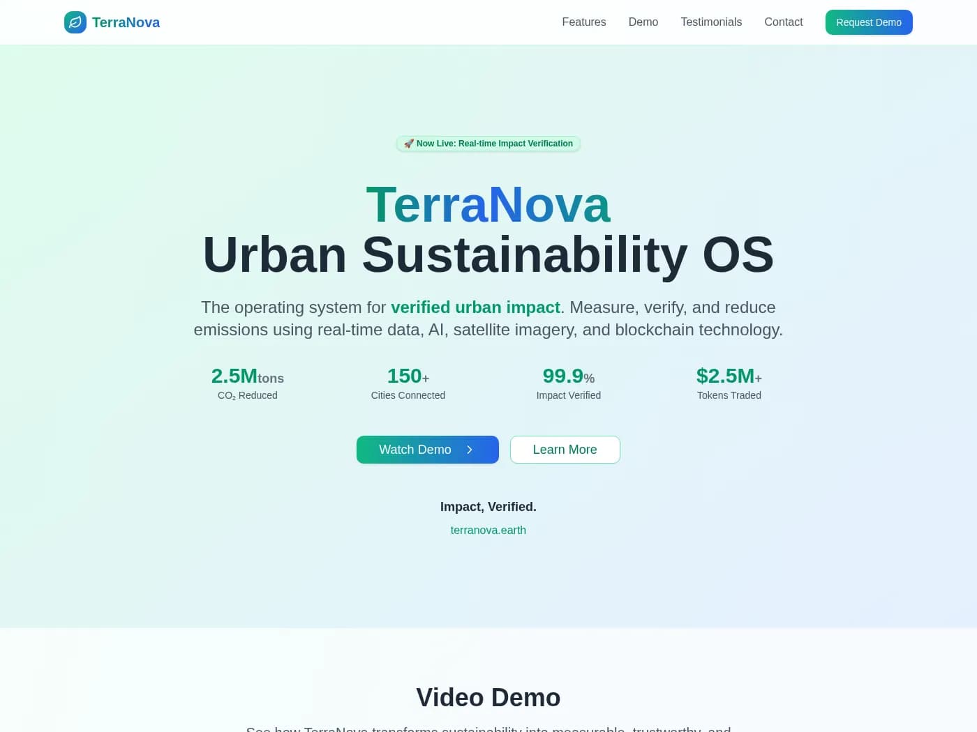 TerraNova: The Urban Sustainability OS for Verified Impact