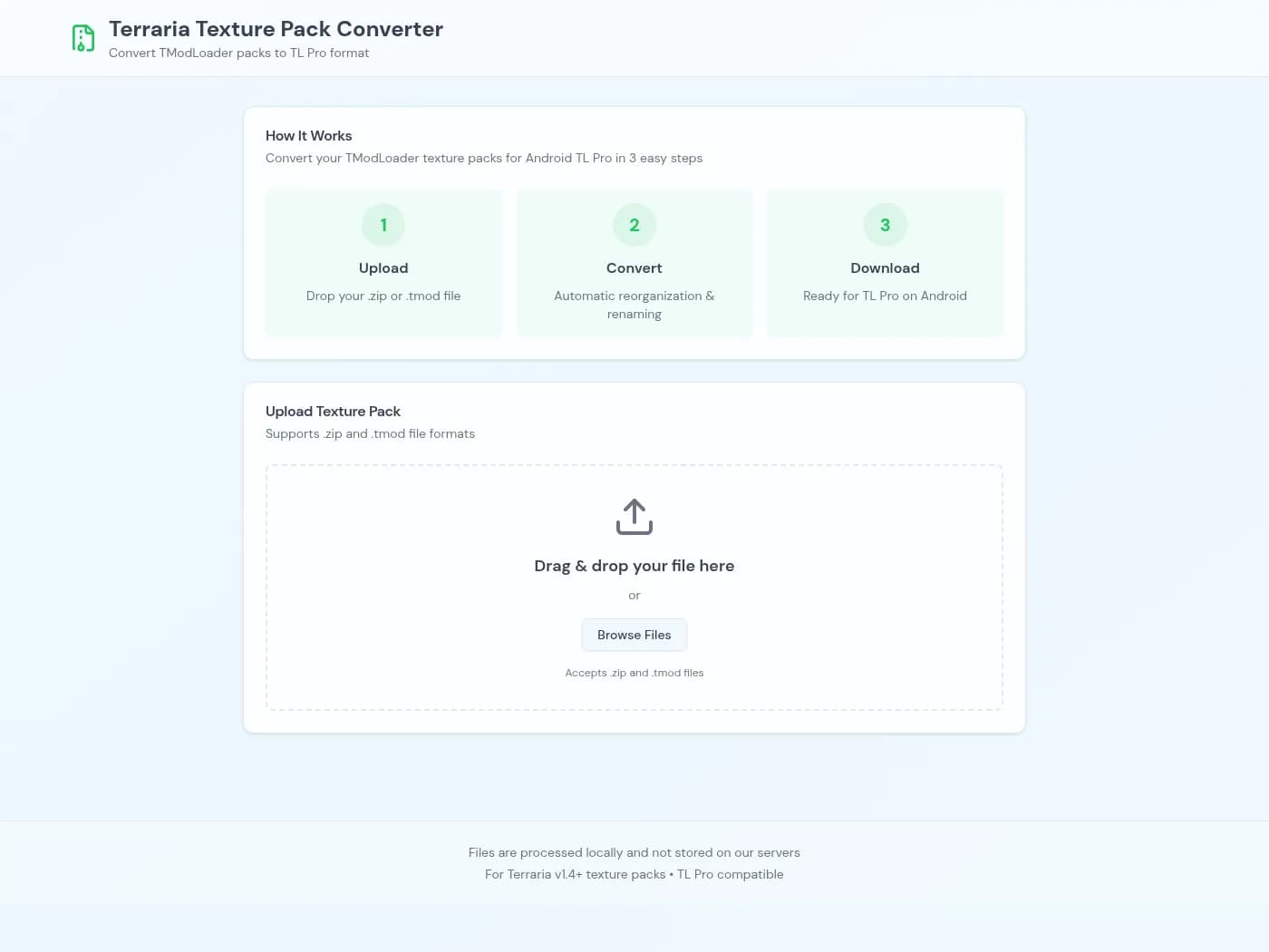 Terraria Texture Pack Converter Web Tool