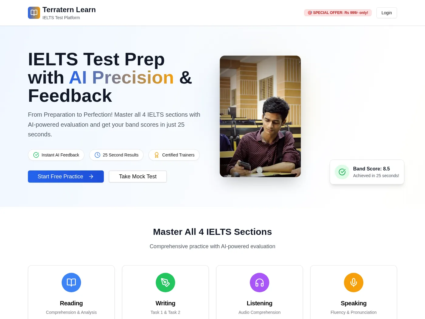Terratern Learn IELTS Test Platform