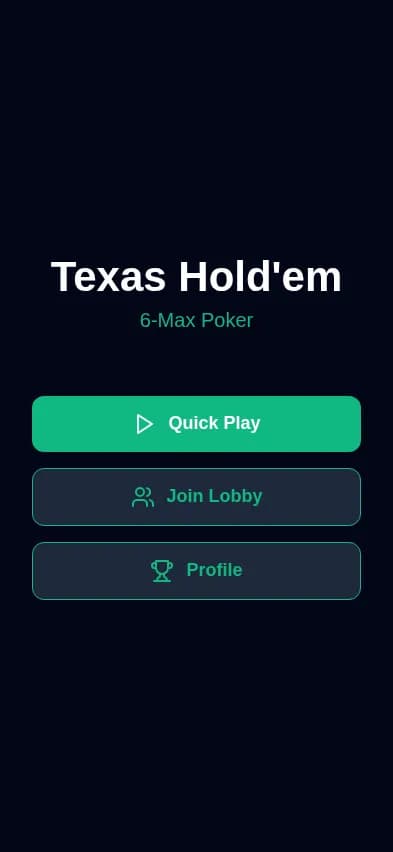 Texas Hold'em 6-Max Mobile Poker Game