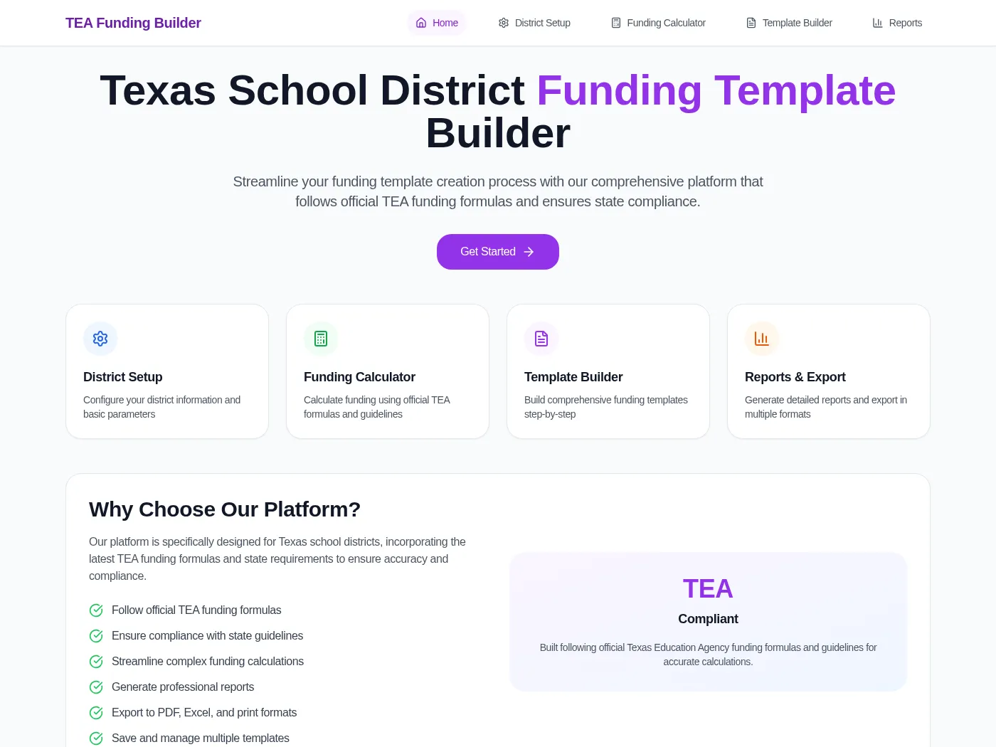 Texas School District Funding Template Builder