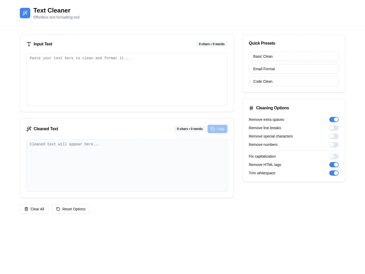Text Cleaner: Effortless Text Formatting Tool