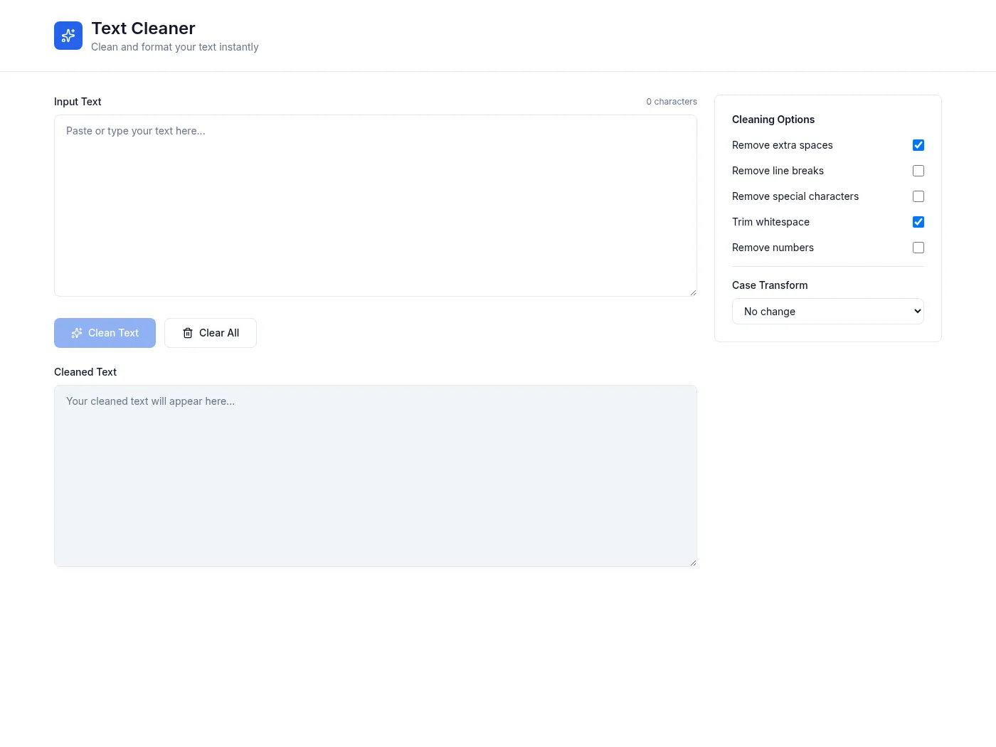 Text Cleaner Utility