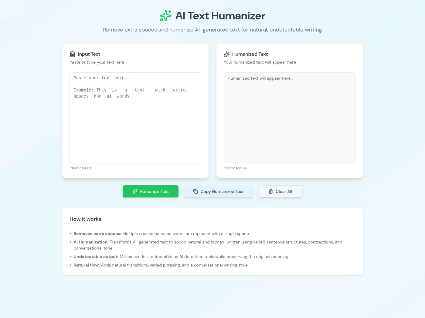 Text Cleaner & AI Remover Tool