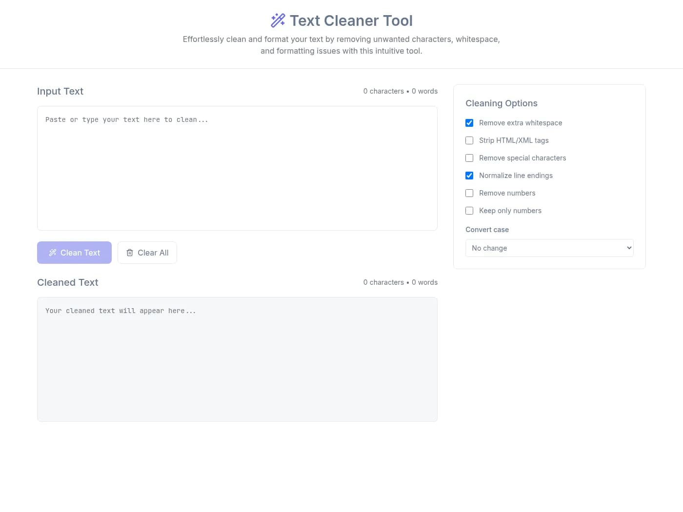 Text Cleaner Tool