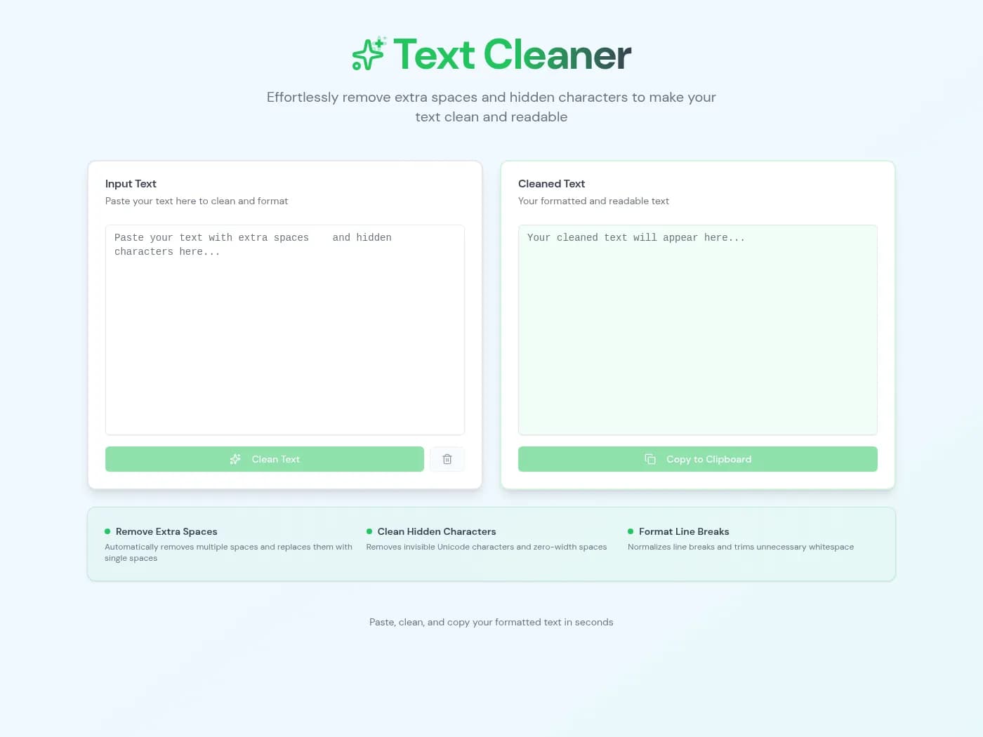 Text Cleaner & Formatter Tool