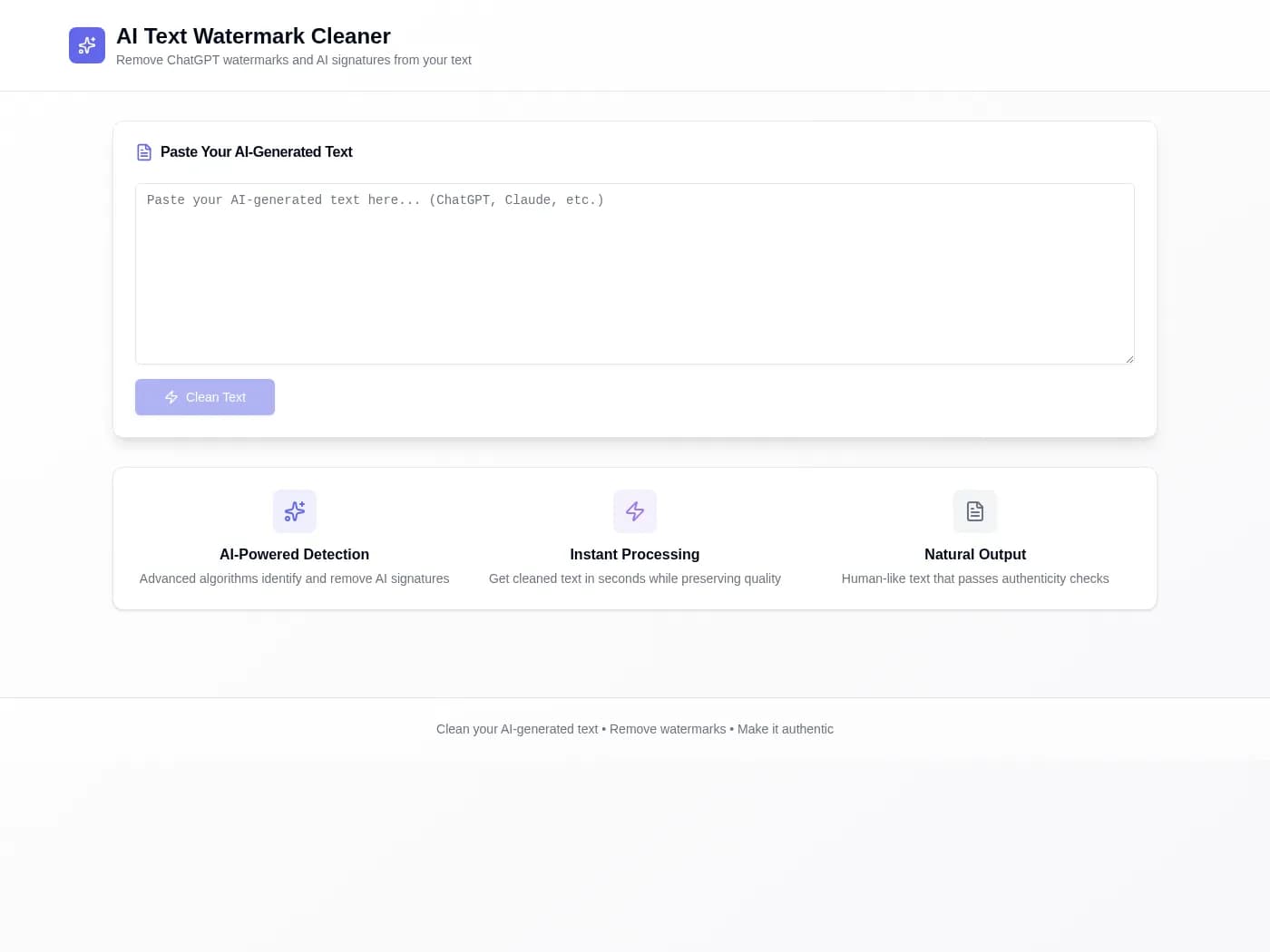 AI Text Watermark Cleaner
