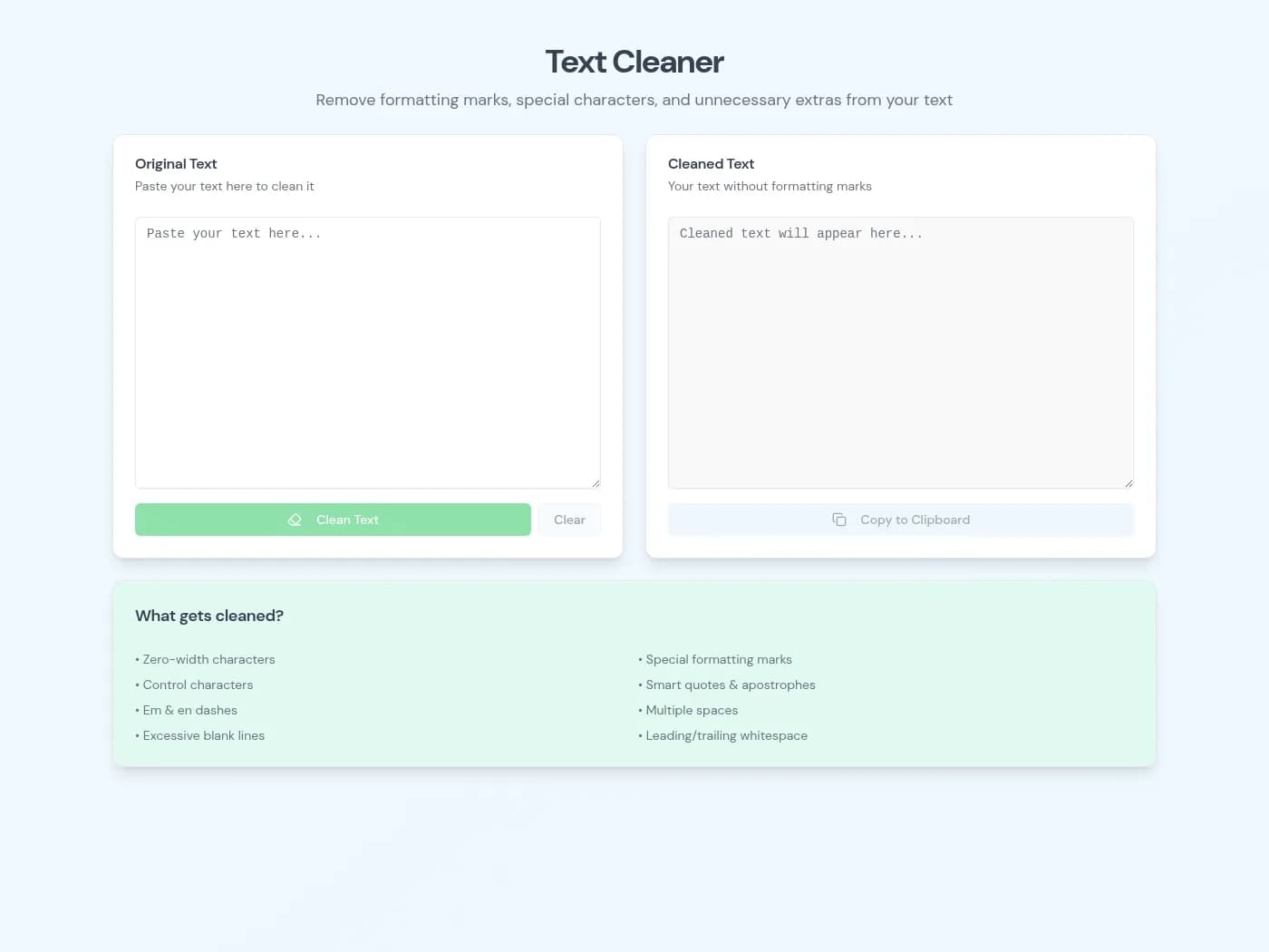 Text Cleaner Tool