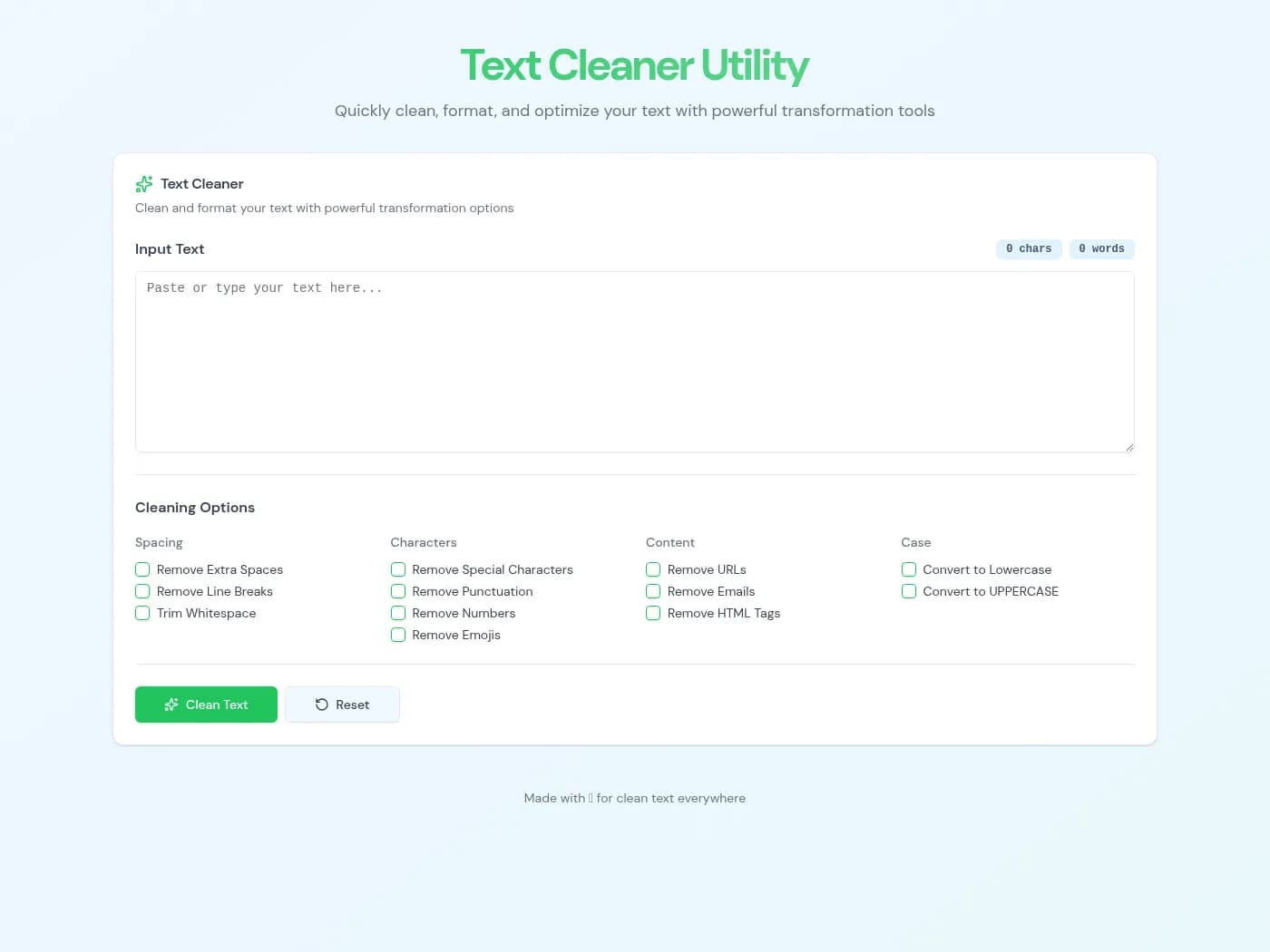Text Cleaner Utility