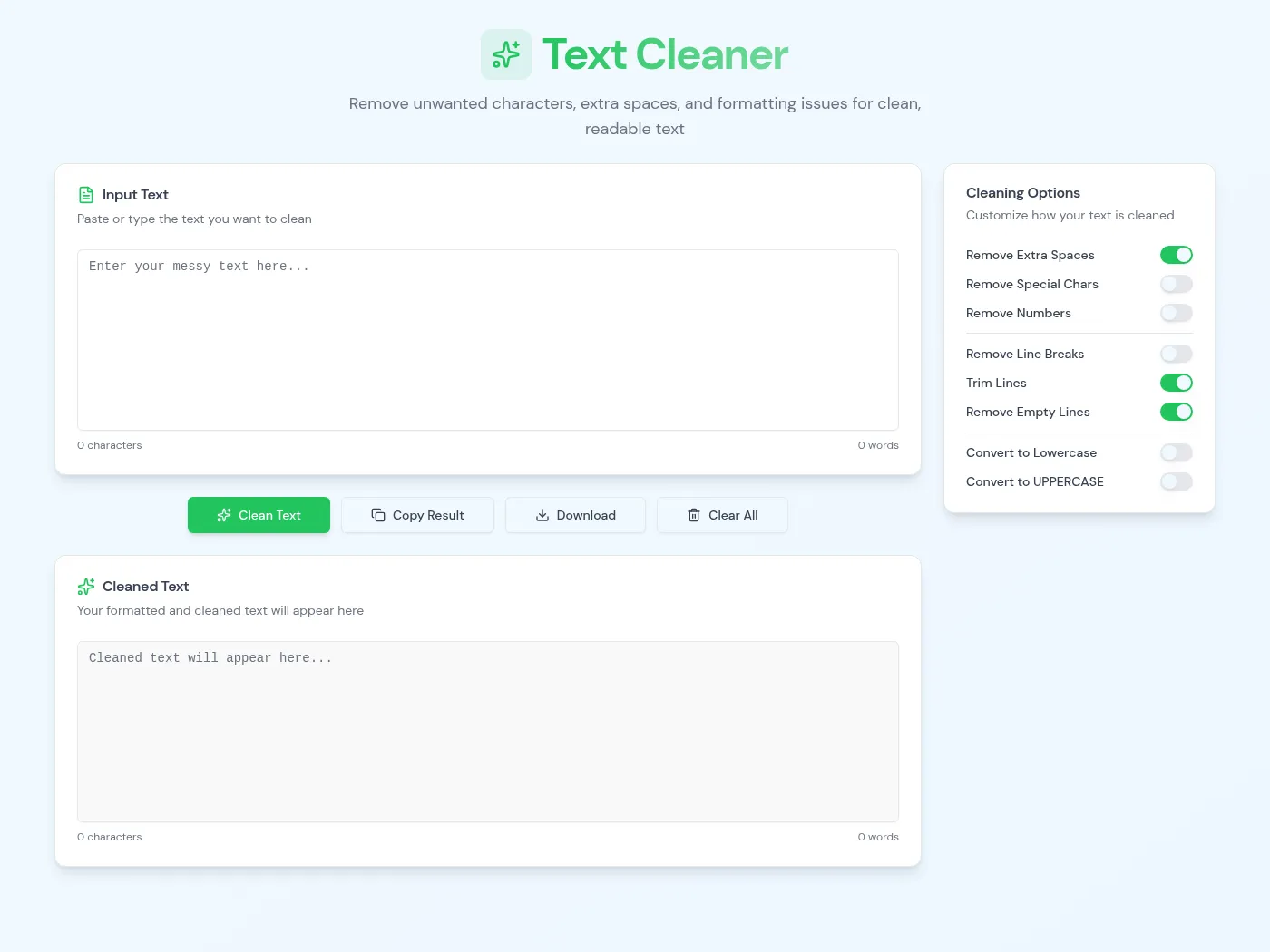 Text Cleaner Utility