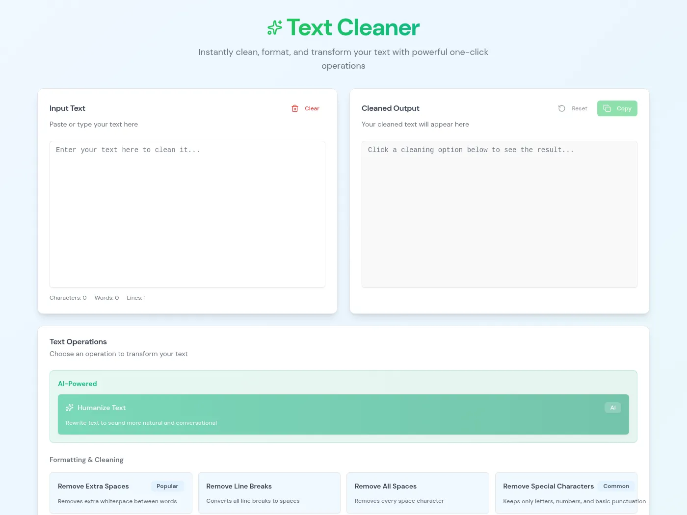 Text Cleaner Utility