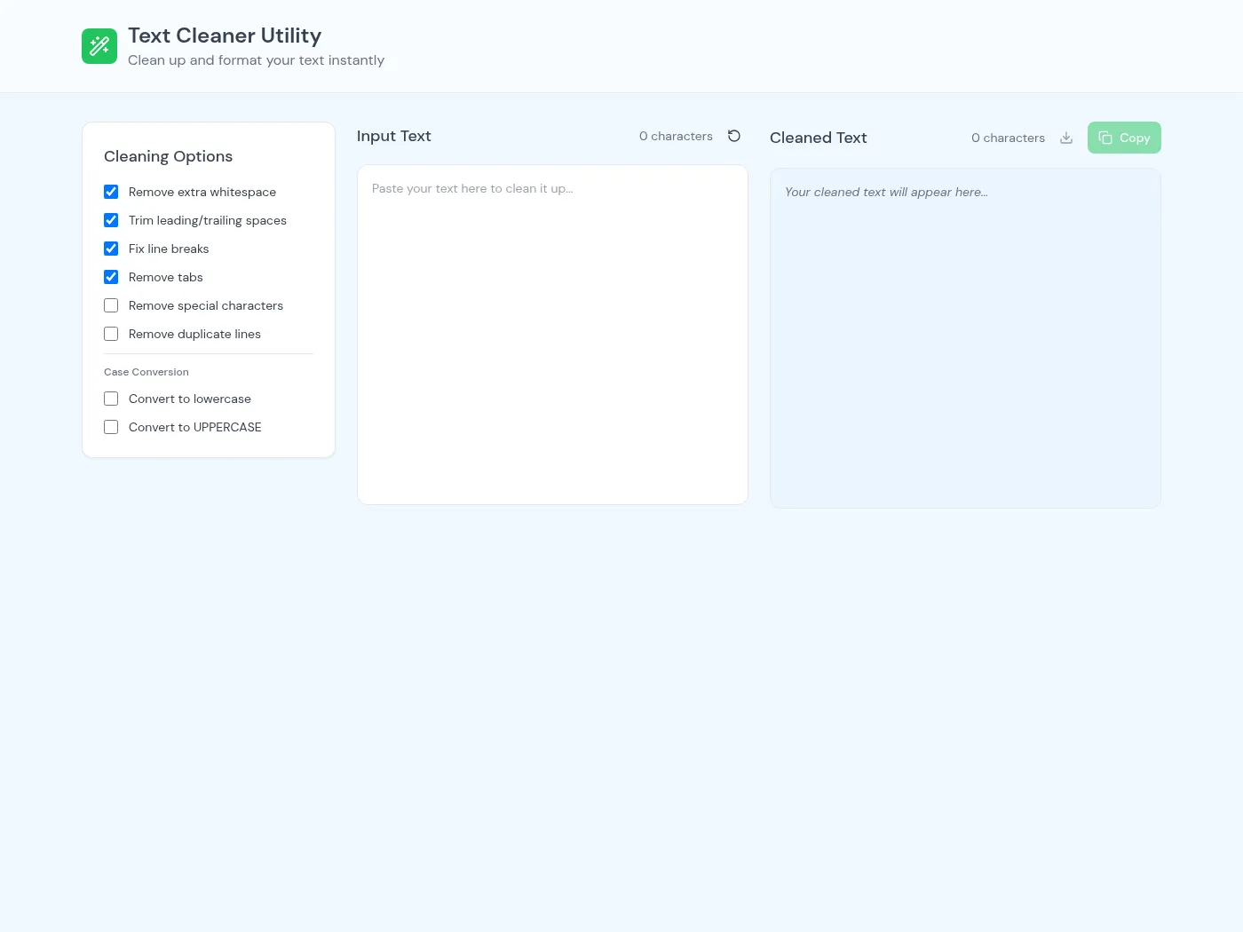 Text Cleaner Utility