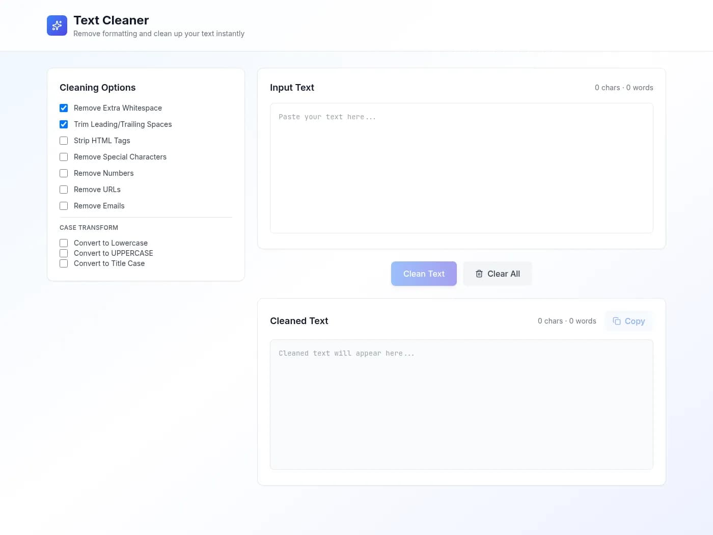 Text Cleaner Utility