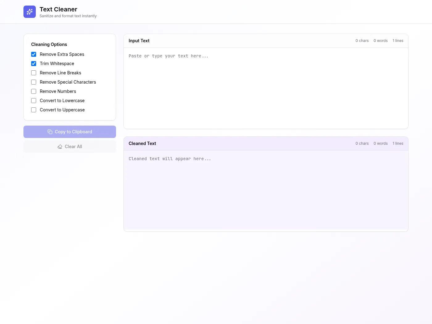 Text Cleaner Utility