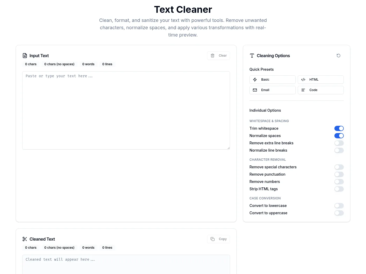 Text Cleaner Utility