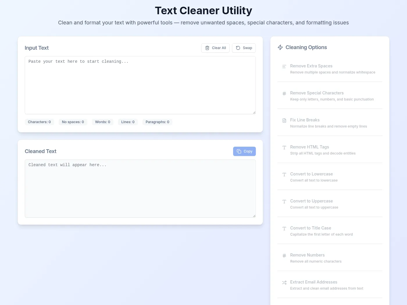 Text Cleaner Utility