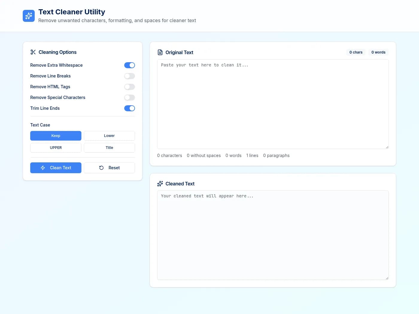 Text Cleaner Utility