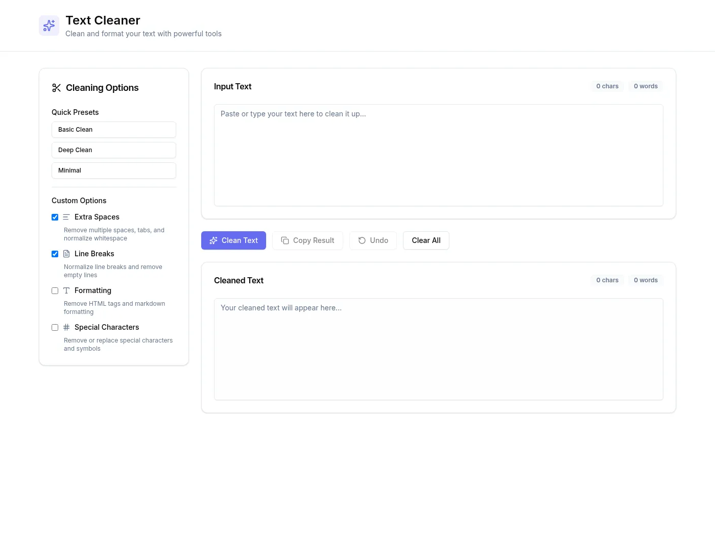 Text Cleaner Utility