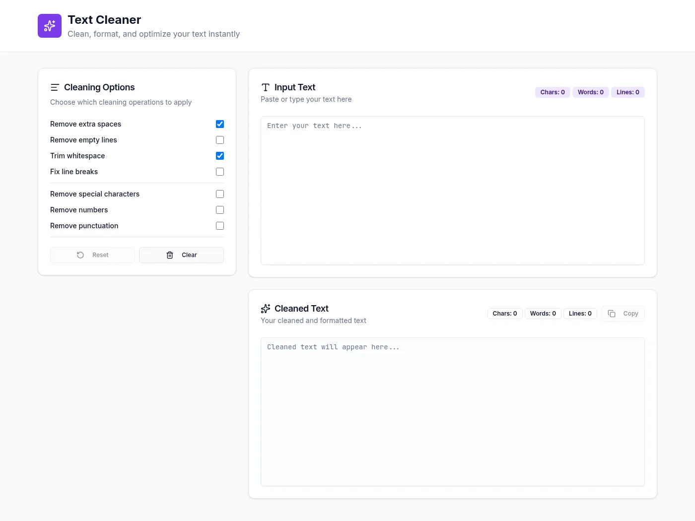 Text Cleaner Utility