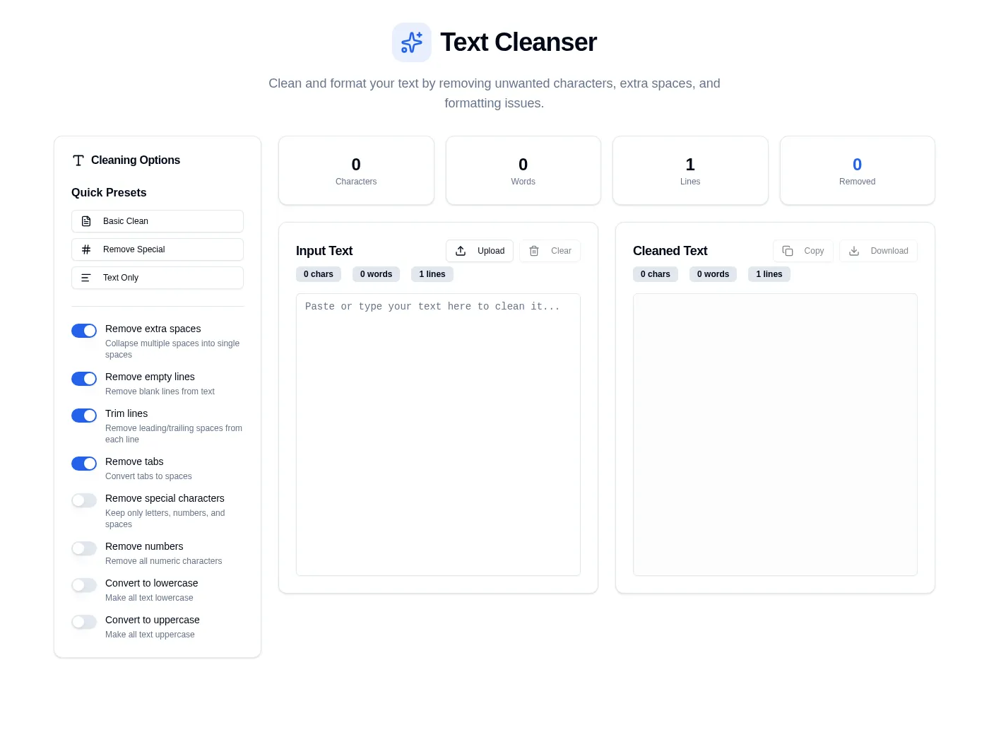 Text Cleanser Utility