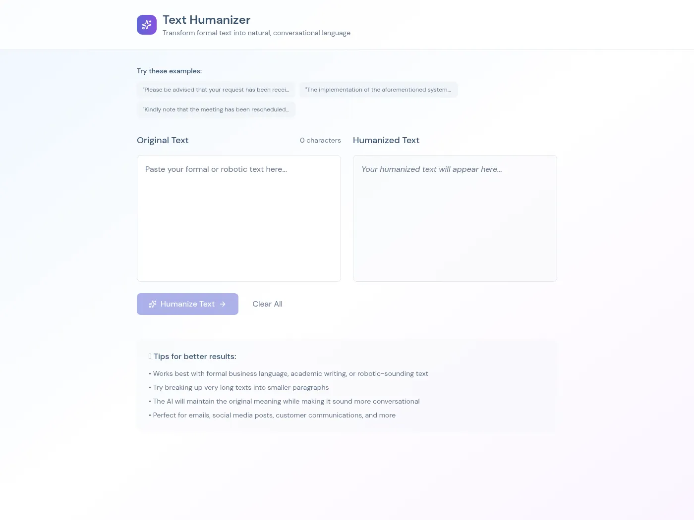 Text Humanizer Assistant