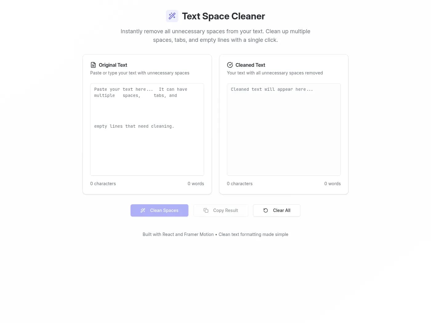 Text Space Cleaner