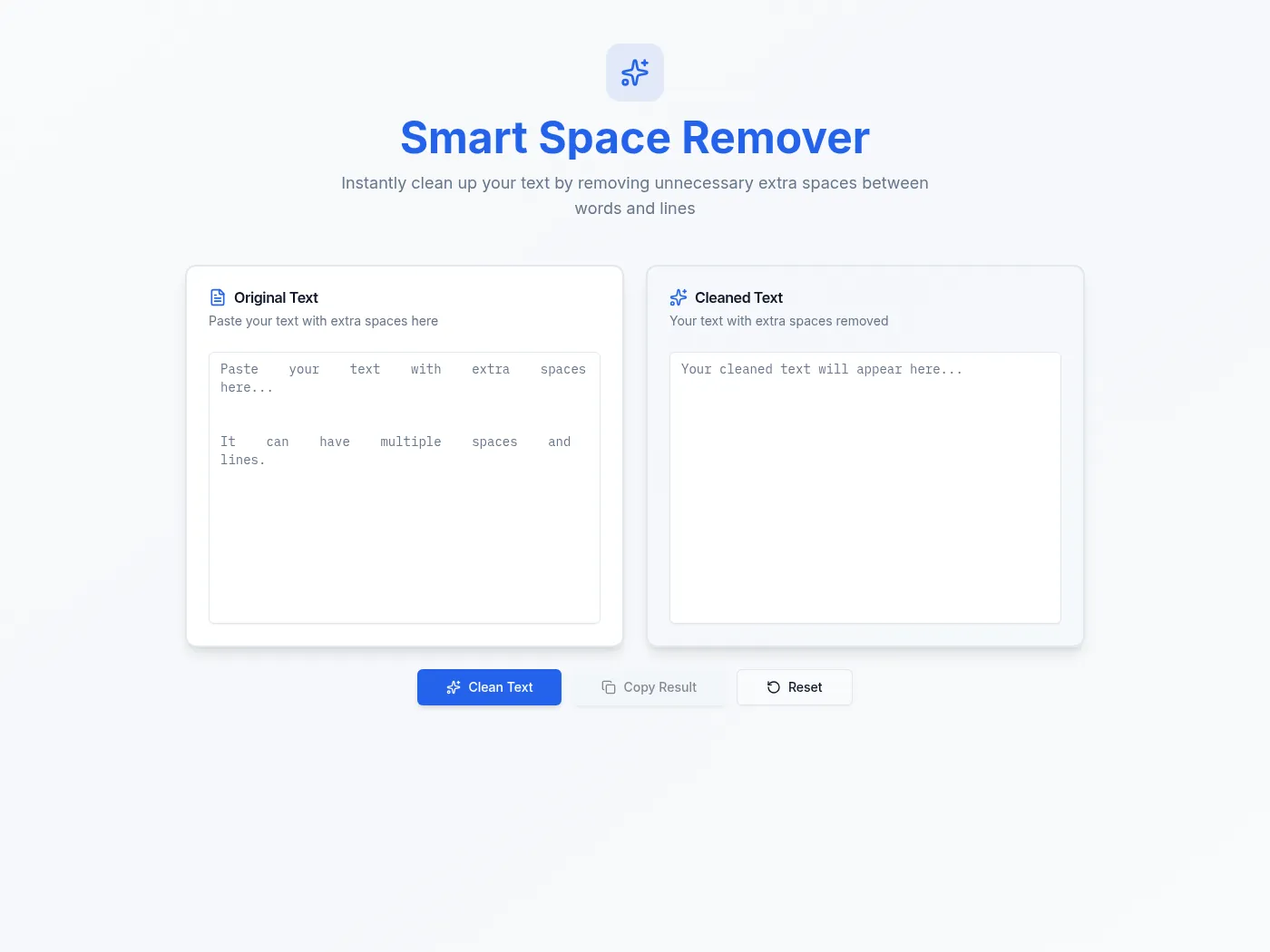 Smart Space Remover – Clean Up Extra Spaces in Your Text Instantly