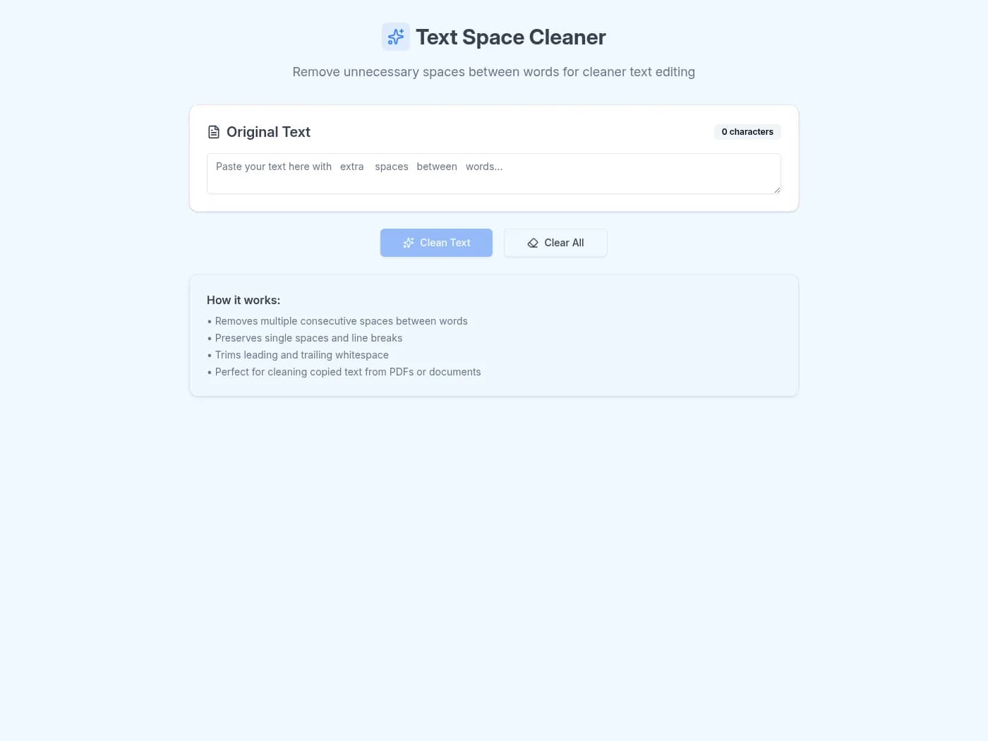 Text Space Cleaner