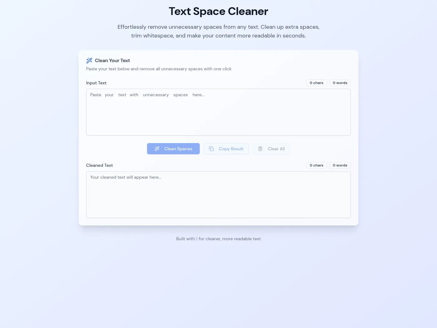 Text Space Cleaner