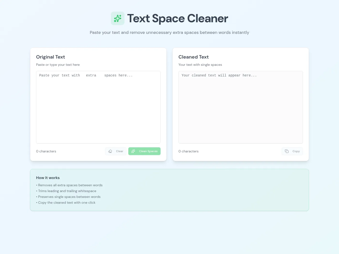Text Space Cleaner Chat