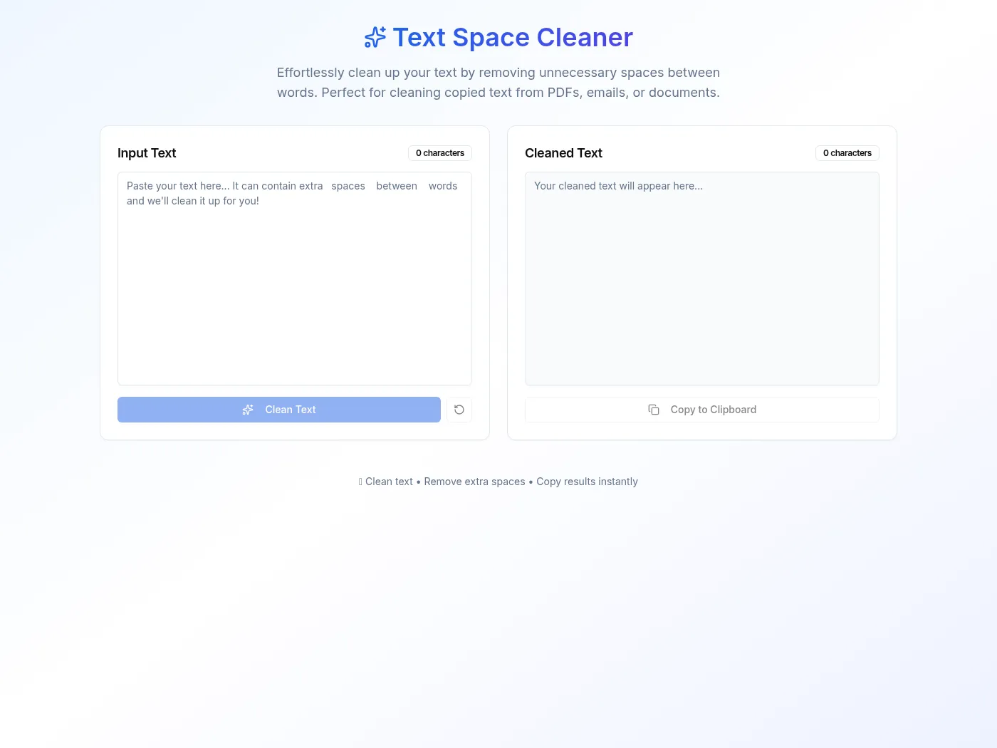 Text Space Cleaner