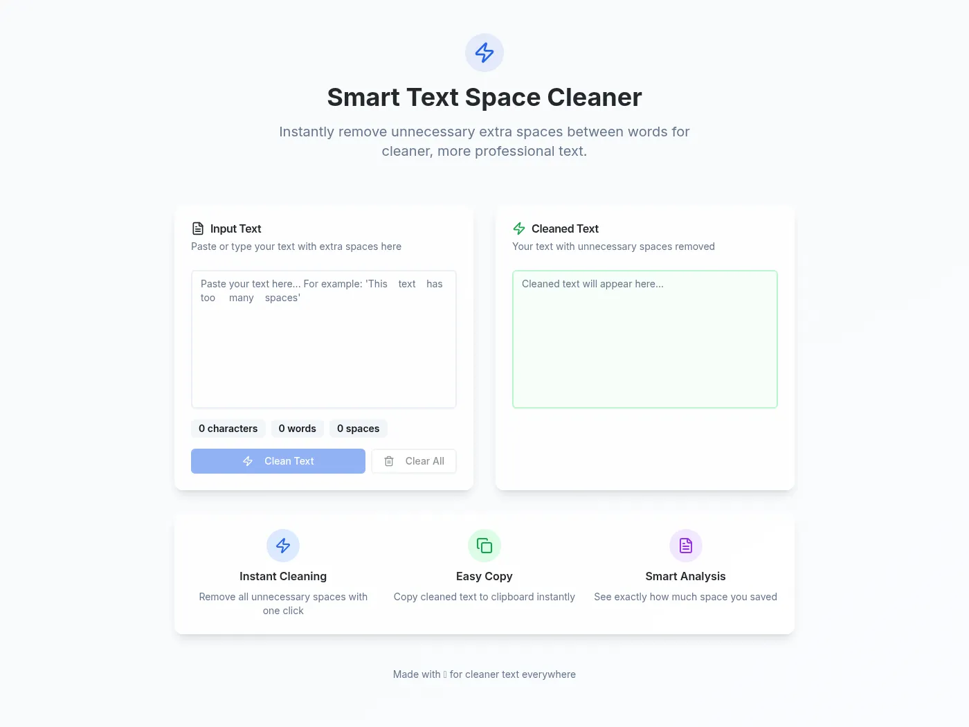 Smart Text Space Cleaner