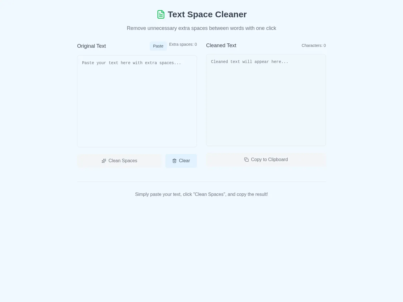 Text Space Cleaner