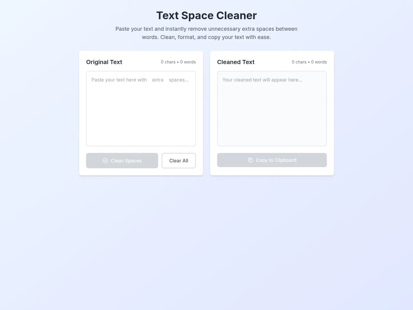 Text Space Cleaner Tool