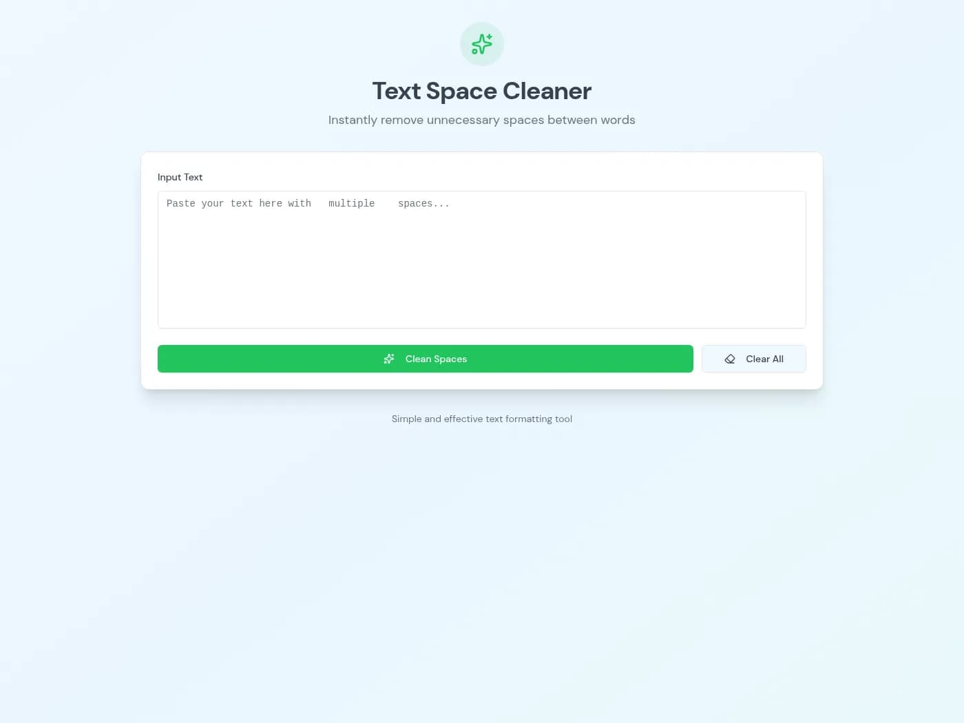 Text Space Cleaner Tool