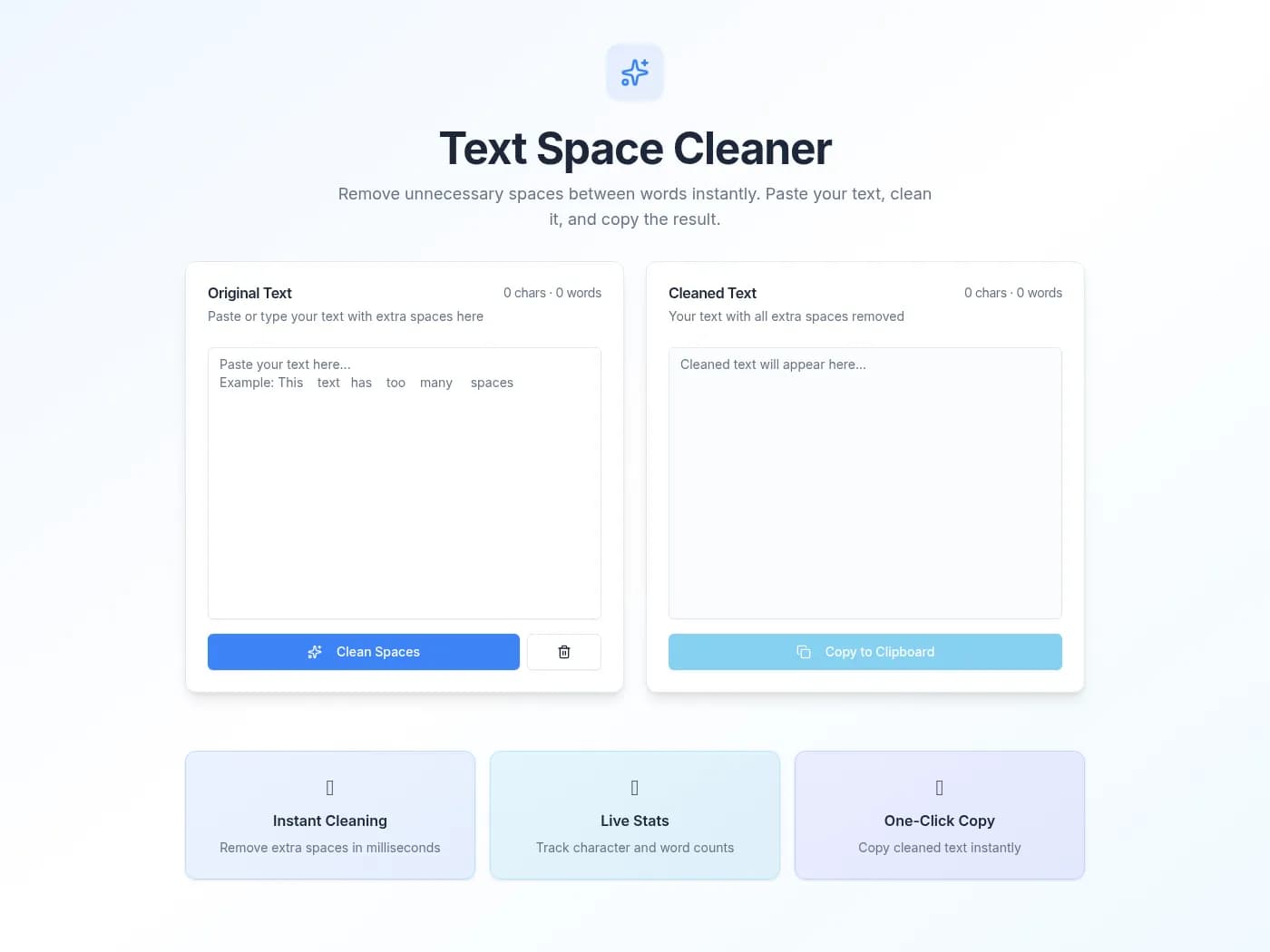 Text Space Cleaner Tool