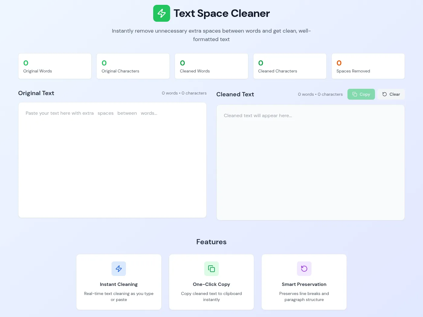 Text Space Cleaner
