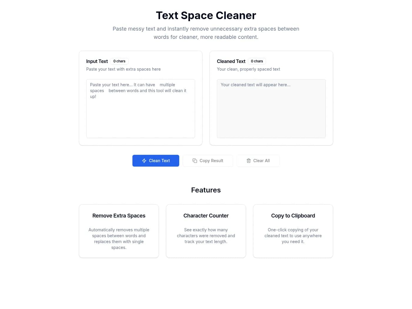 Text Space Cleaner