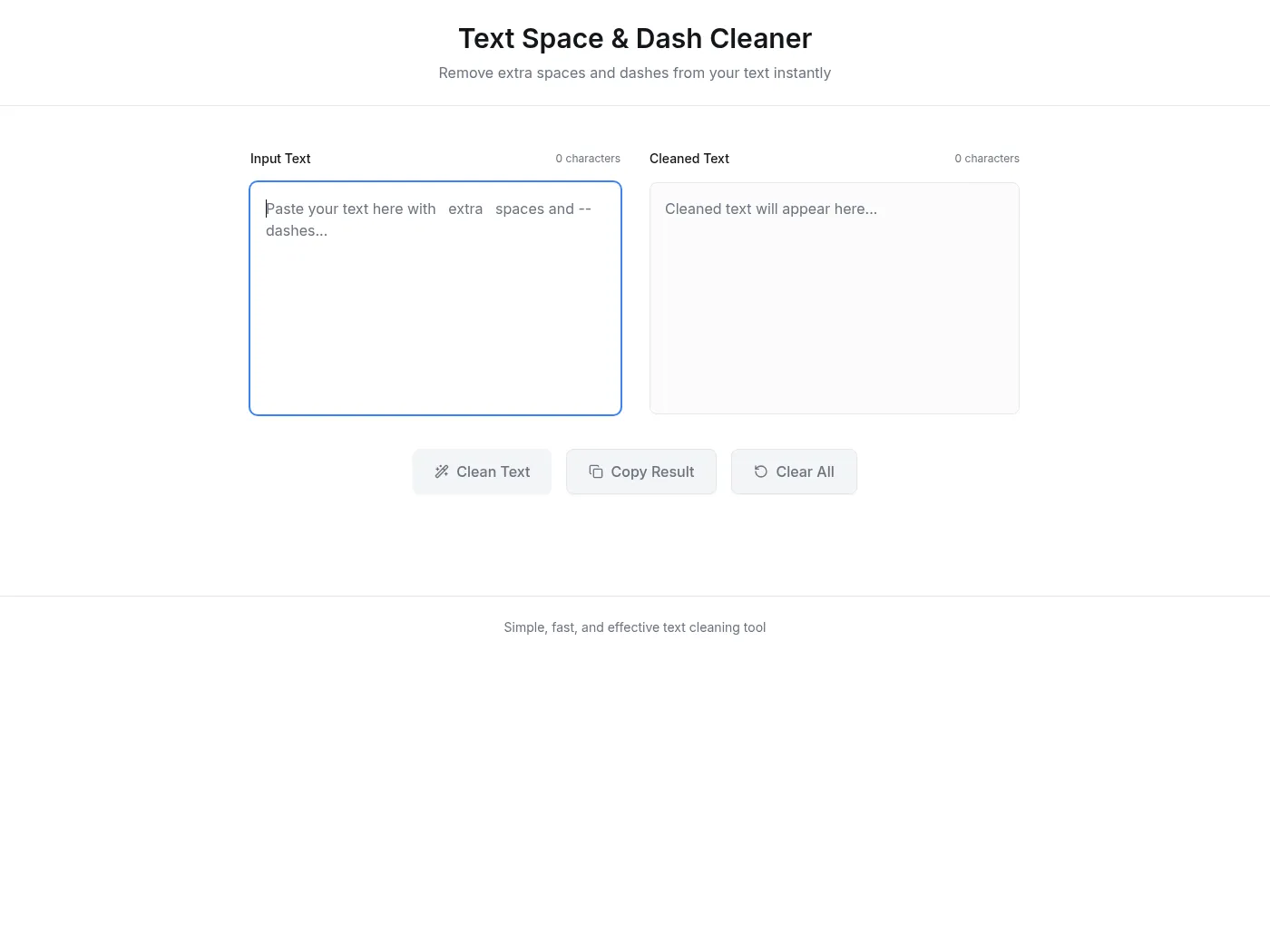 Text Space and Dash Cleaner