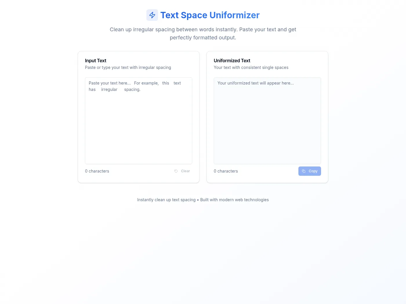 Text Space Uniformizer