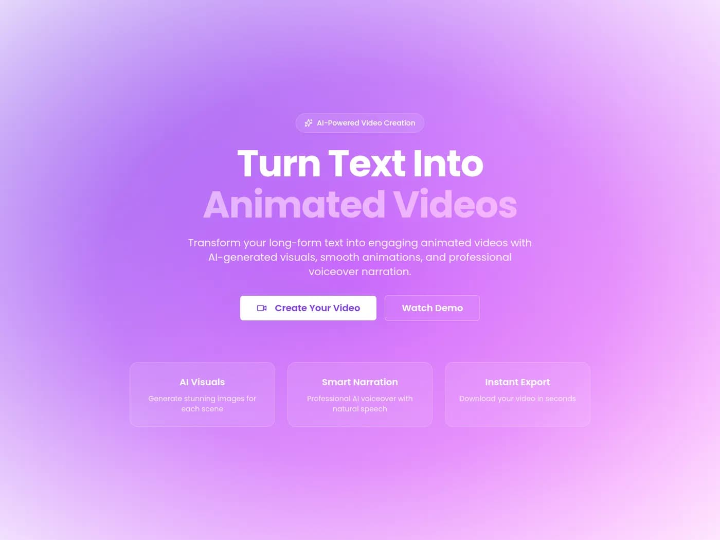 Text-to-Animated Video Website