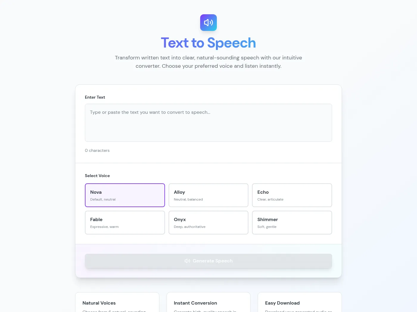 Text to Speech Converter Web App