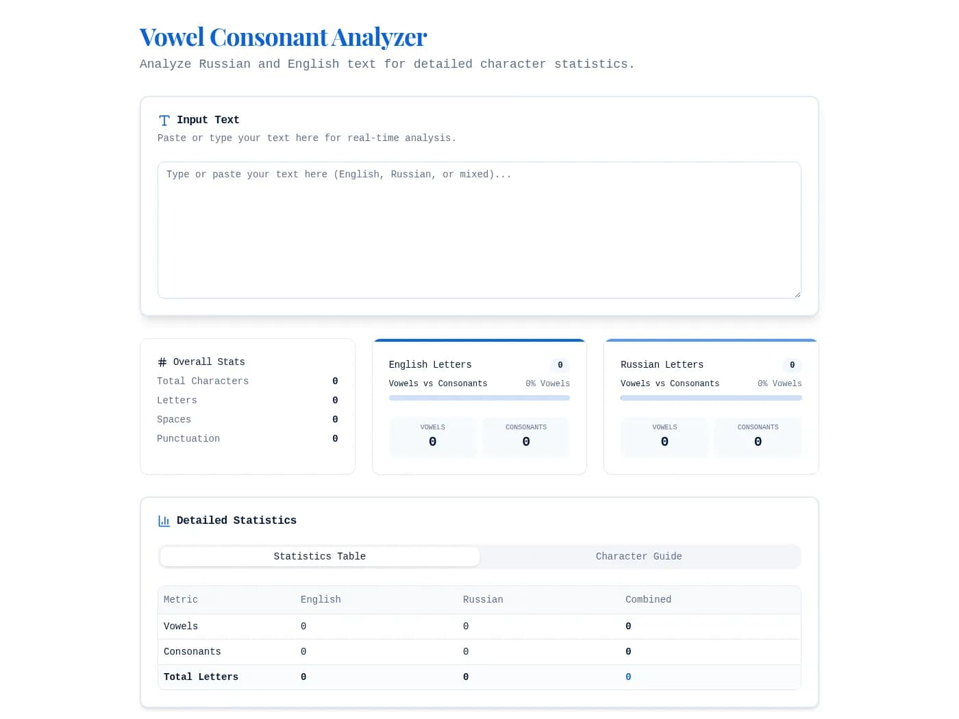 Vowel Consonant Analyzer