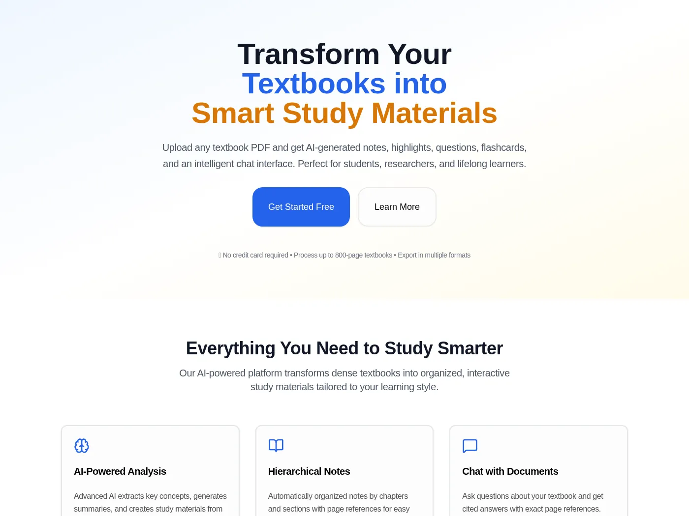 Textbook2Study: AI-Powered Study Material Generator from Full Textbooks